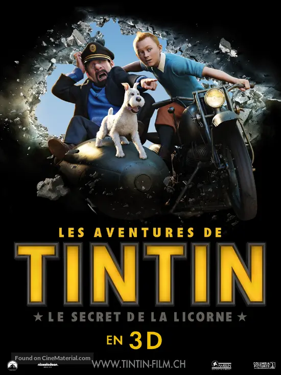 The Adventures of Tintin: The Secret of the Unicorn Swiss movie poster